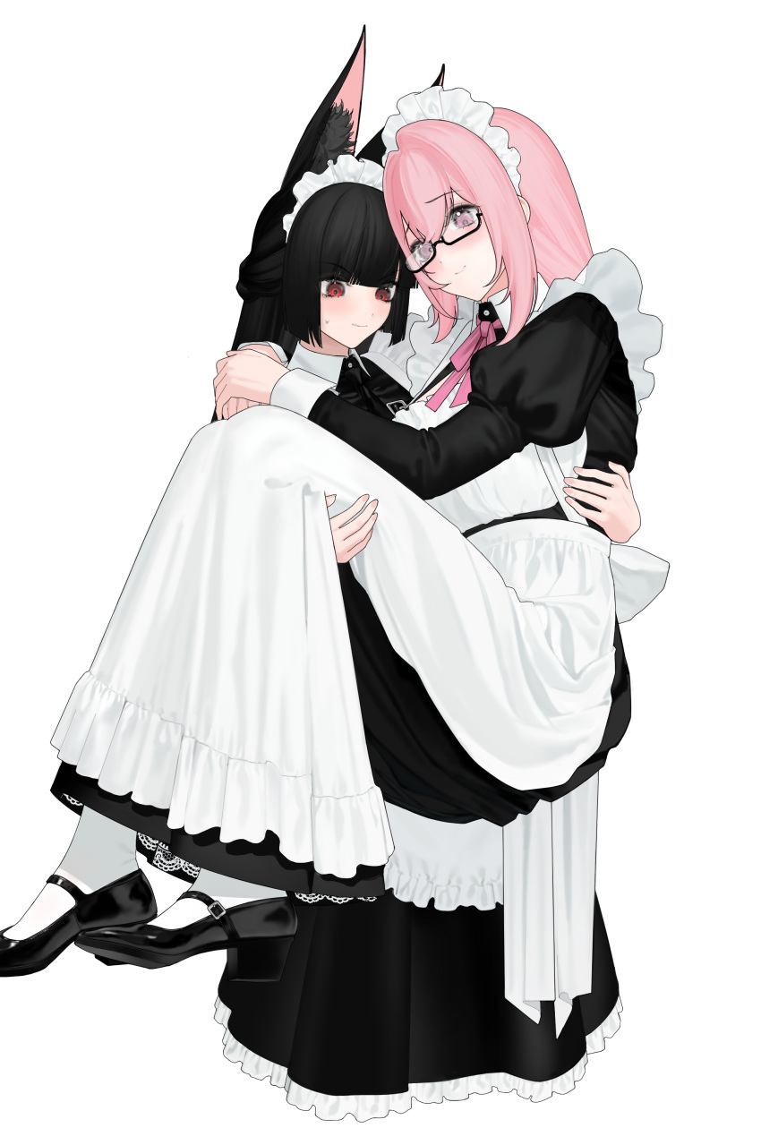 Safebooru - 2girls absurdres alternate costume animal ear fluff animal ears blunt bangs blush ...