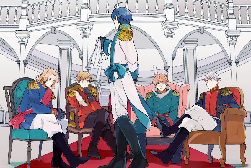Safebooru - 5boys absurdres ahoge arms behind back austria (hetalia) axis powers hetalia baggy ...