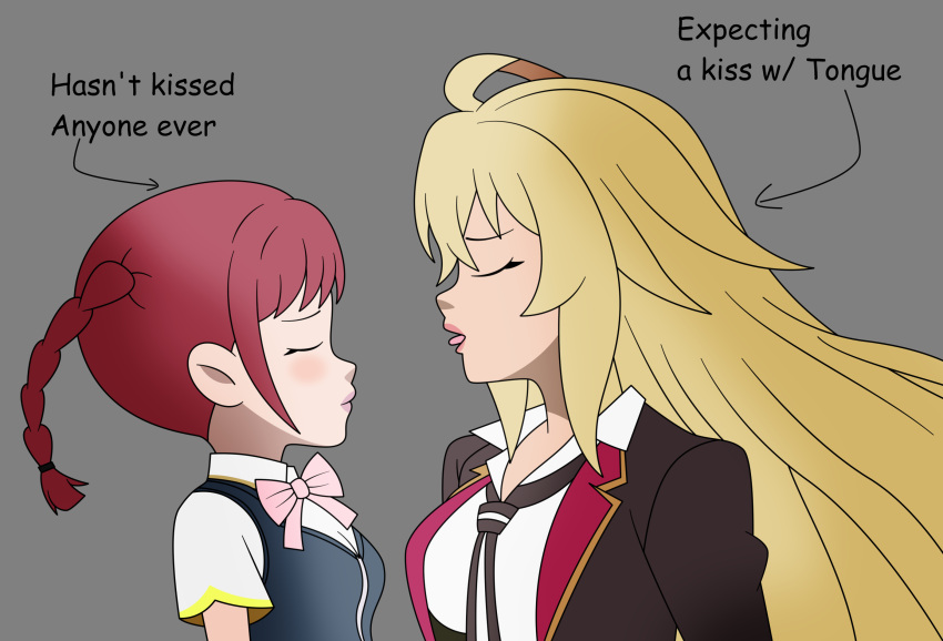 Safebooru - blush french kiss hasn't kissed anyone ever vs expecting a ...
