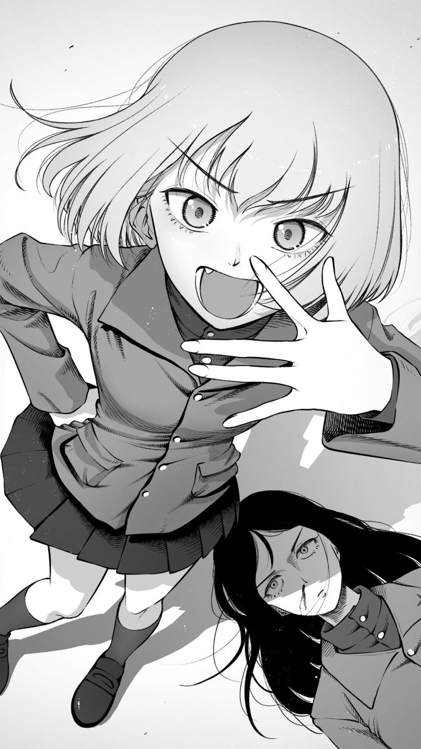 Safebooru - 2girls absurdres blood buchisakana fang girls und panzer ...