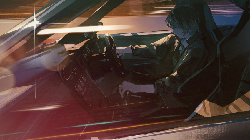 Safebooru - 1girl aamond closed mouth commentary driving eternal ...