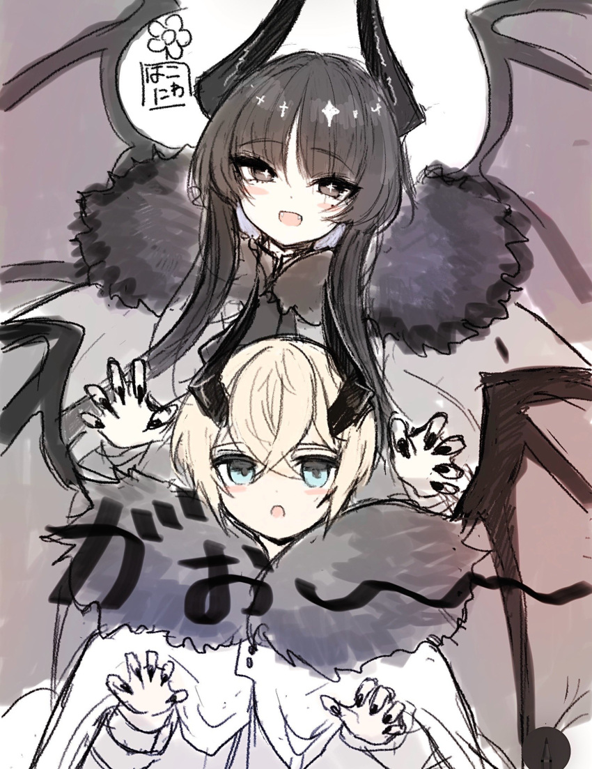 Safebooru - + + 1boy 1girl :d :o arknights black hair black nails ...