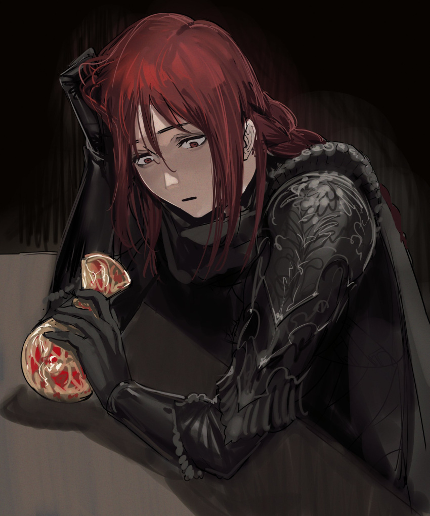 Safebooru - 1girl absurdres armor black armor black background black cape cape closed mouth ...