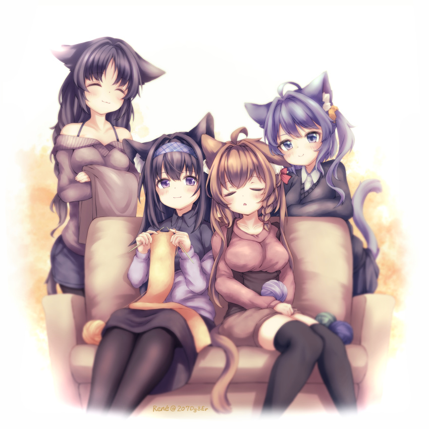 Safebooru - 2o7dg8er 4girls animal ear fluff animal ears arashio (azur lane) asashio (azur lane ...
