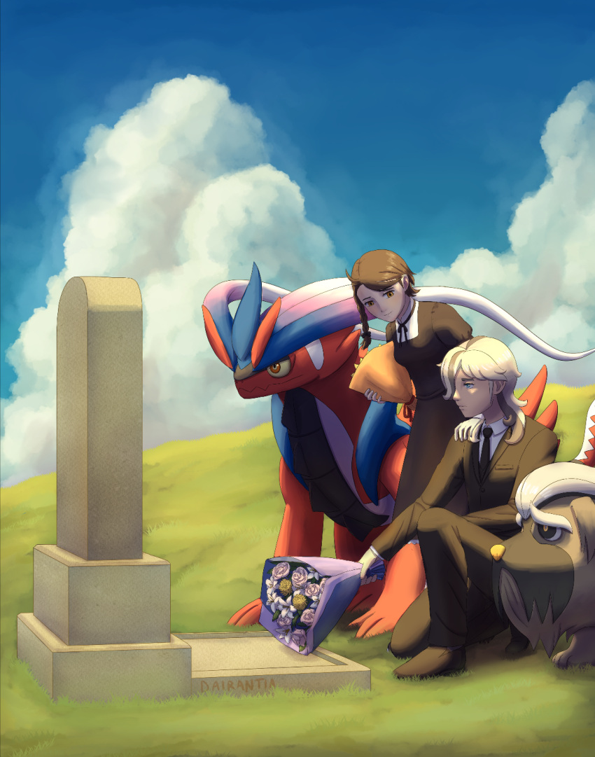 Safebooru - 1boy 1girl ahoge arven (pokemon) aurantia ignis black dress ...