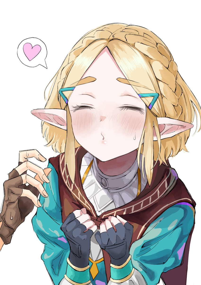 Safebooru - 1boy 1girl black cloak black gloves blonde hair blue shirt braid brown gloves cloak ...