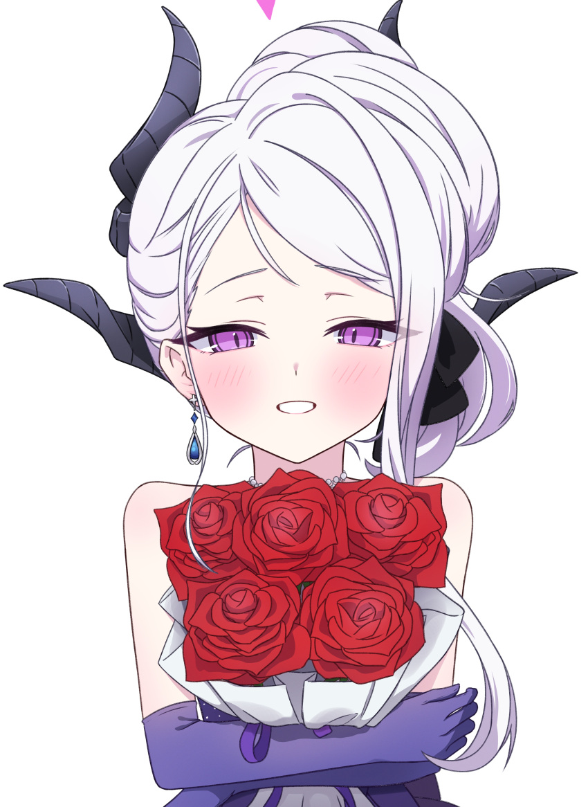 Safebooru - 1girl absurdres blue archive blush bouquet commentary ...