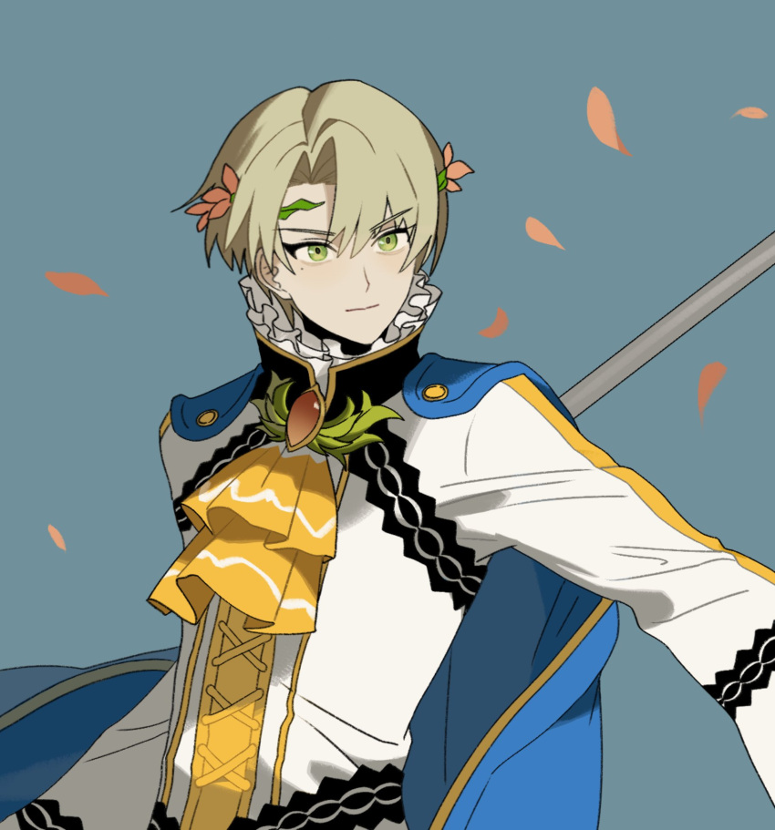 Safebooru - 1boy alfred (fire emblem) ascot blonde hair blue cape cape circlet dr metagross fire ...
