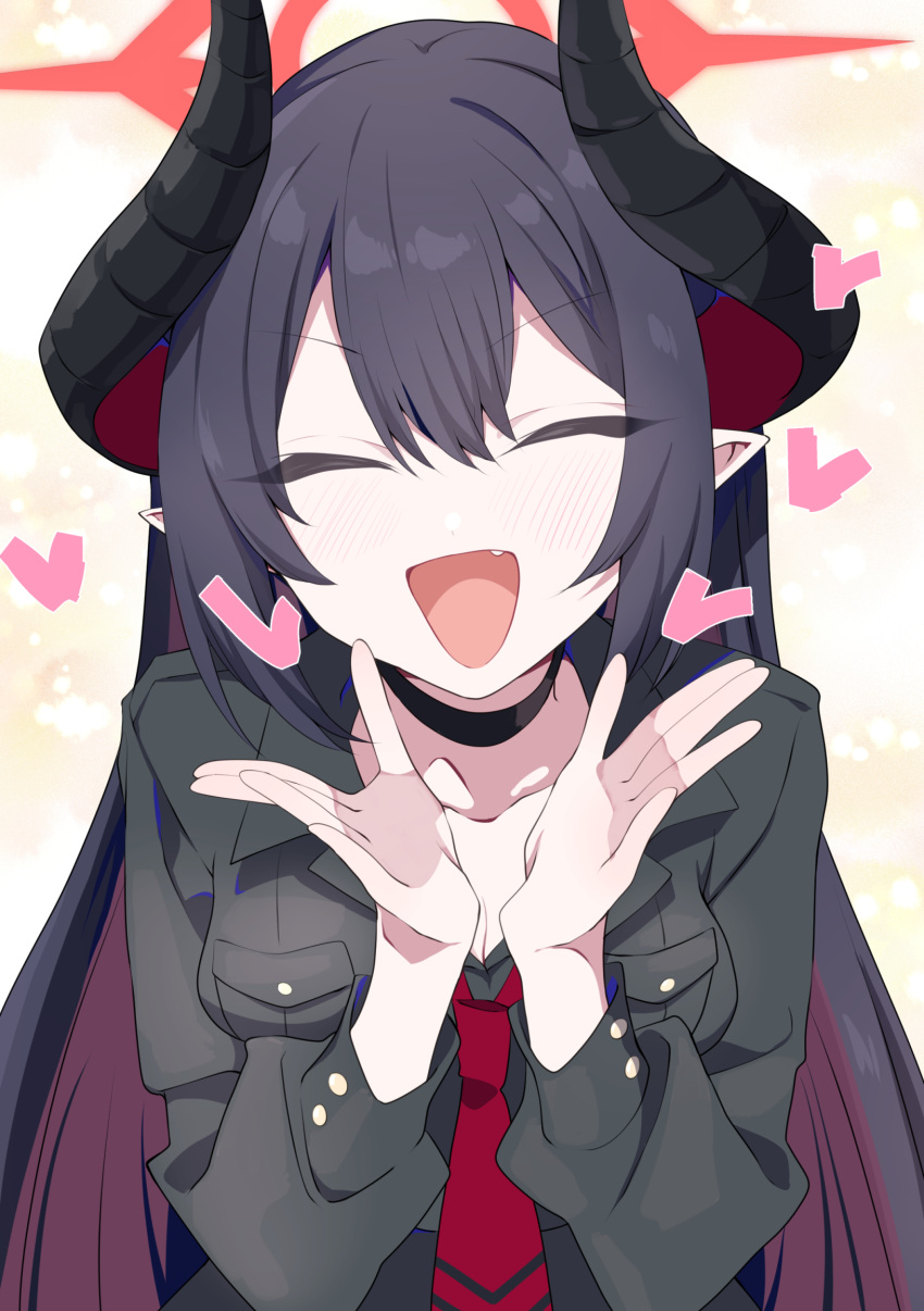 Safebooru - 1girl black choker black horns blue archive chiaki (blue archive) choker curved ...