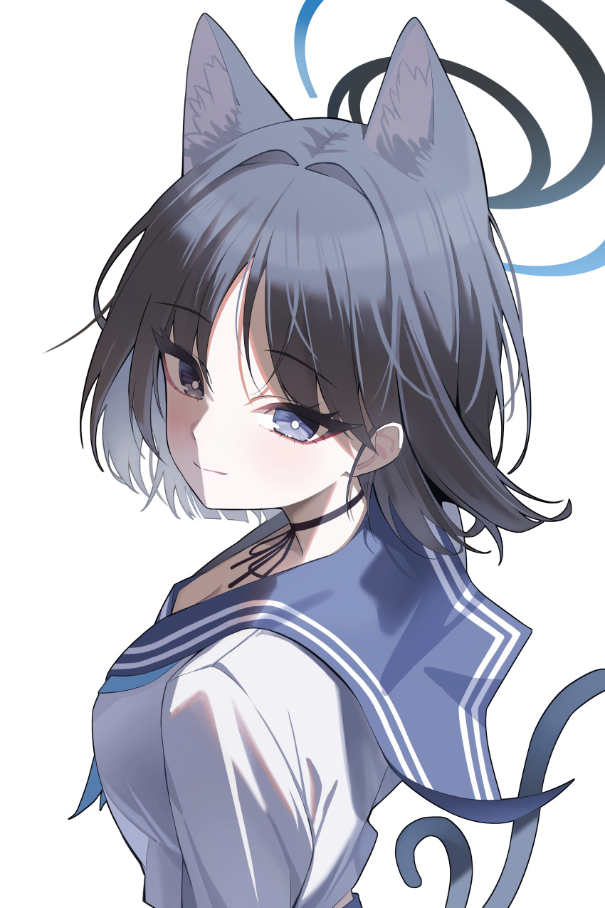 Safebooru - 1girl absurdres animal ears black eyes black hair black ribbon blue archive blue ...