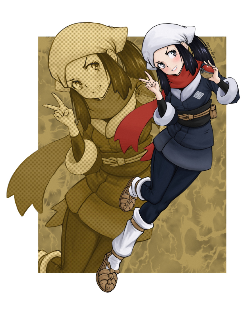 Safebooru - 1girl akari (pokemon) azurdraws black hair black sash black ...