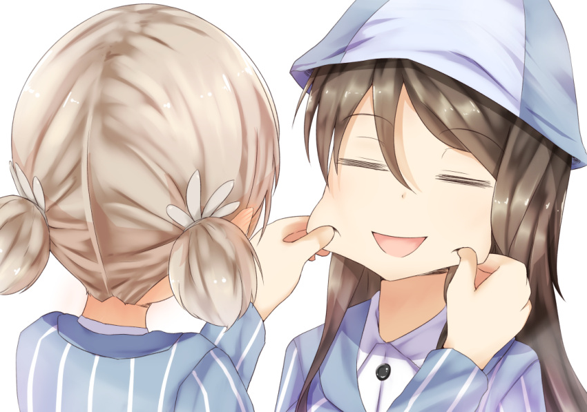 Safebooru - 2girls aki (girls und panzer) blue sweater brown hair cheek ...