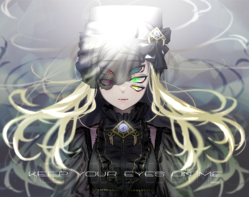 Safebooru 1girl Aqua Eyes Black Dress Blonde Hair Brooch Check