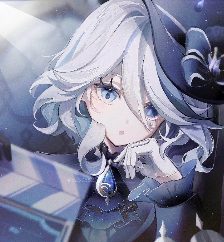 Safebooru - 1girl :o aqua eyes ascot blue ascot blue eyes blue hat clapperboard commentary ...