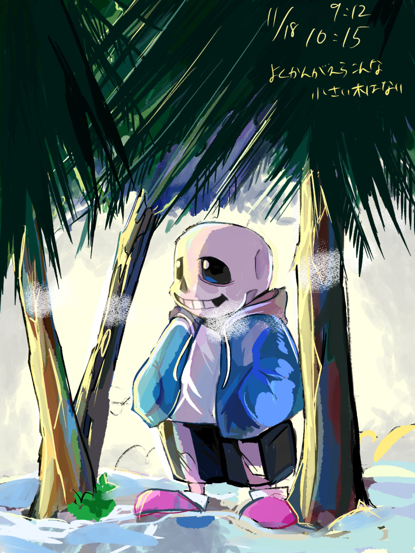 Safebooru - 1boy black sclera black shorts blue jacket colored sclera ...