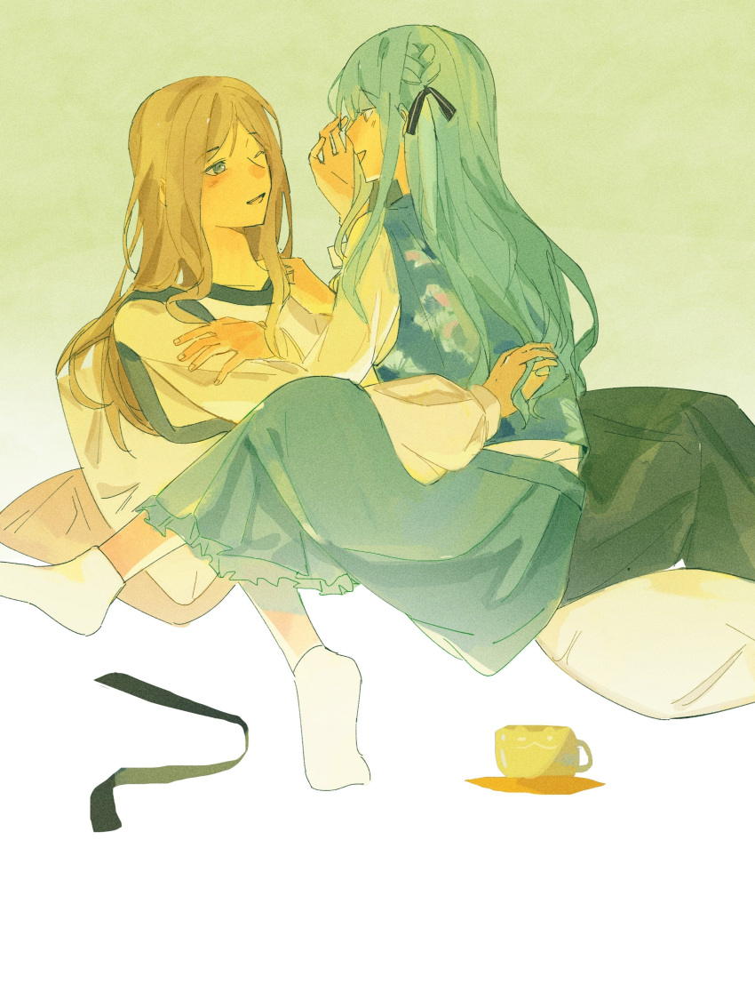 Safebooru - 2girls absurdres bang dream! bang dream! it's mygo!!!!! black ribbon black skirt ...