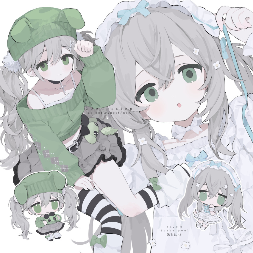 Safebooru - 1girl 33bun3 absurdres black choker choker commission dress frilled skirt frills ...