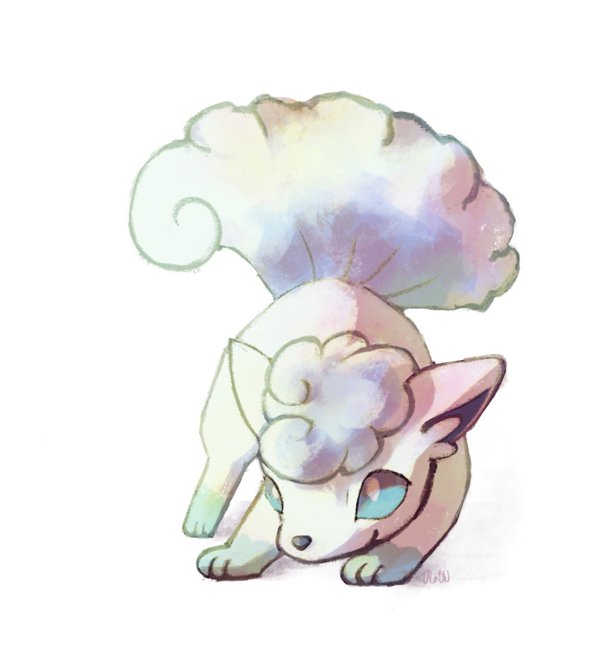 Safebooru - alolan vulpix animal focus bishamon (usagi ba) blue sclera ...