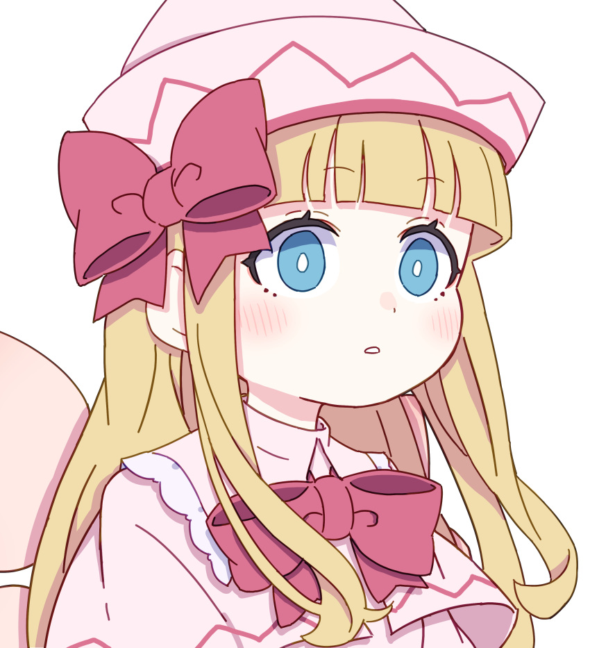 Safebooru - 1girl absurdres blonde hair blunt bangs blush bow bowtie bright pupils capelet ...
