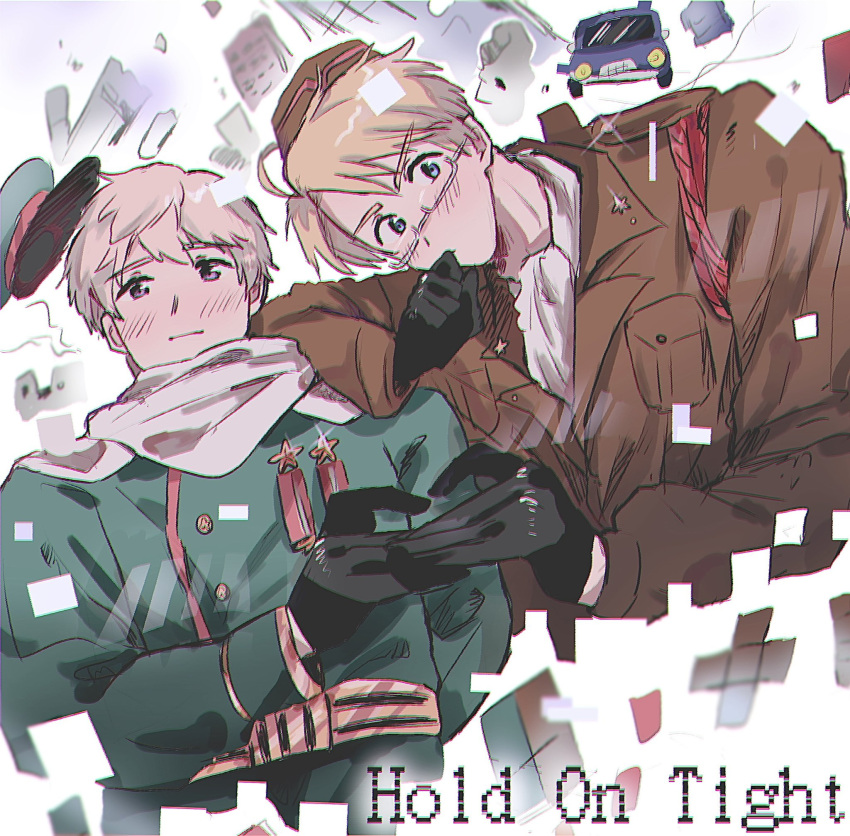 Safebooru - 2boys ahoge ameame202027 america (hetalia) axis powers hetalia black gloves blonde ...