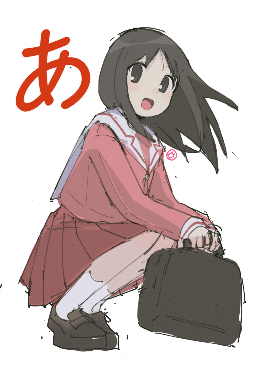 Safebooru - 1girl :d a (phrase) absurdres artist name azumanga daioh azumanga daioh's school ...