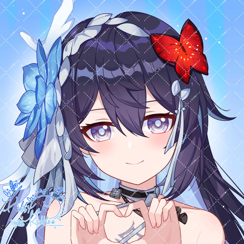 Safebooru - 1girl 4-finger heart hands abby riddle absurdres artist ...