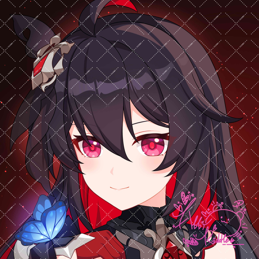 Safebooru - 1girl abby riddle absurdres ahoge artist logo black hair ...