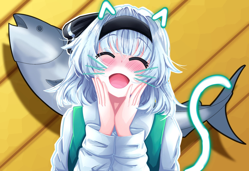 Safebooru - absurdres black bow black bowtie black hairband bow bowtie green vest grey hair ...