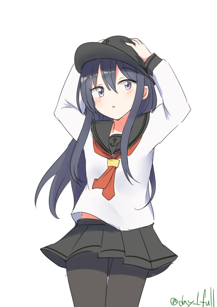 Safebooru - 1girl absurdres akatsuki (kancolle) akatsuki kai ni (kancolle) black hair black hat ...