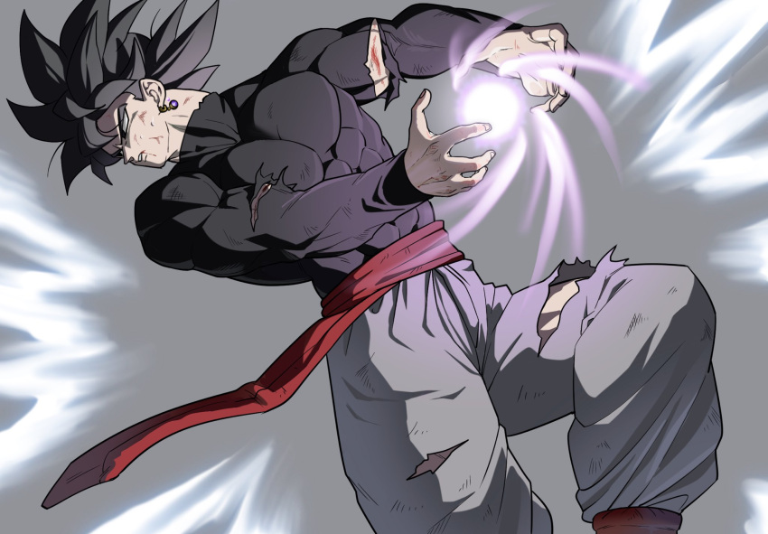 Safebooru - 1boy aura black eyes black hair black shirt cowboy shot dragon ball dragon ball ...