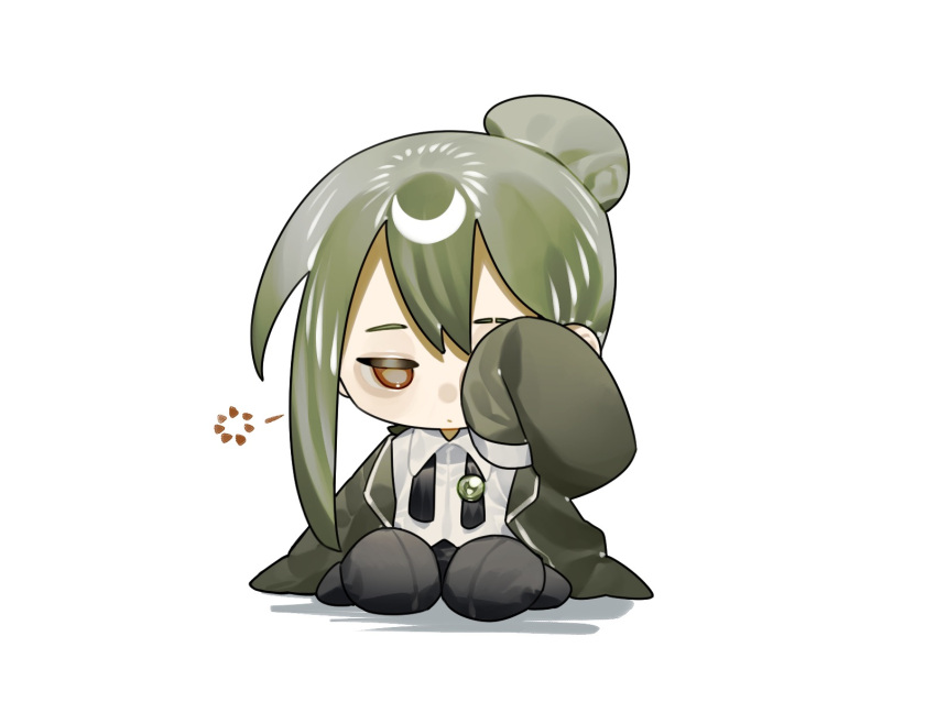 Safebooru - 1boy arm at side ascot black ascot black pants brown eyes ...