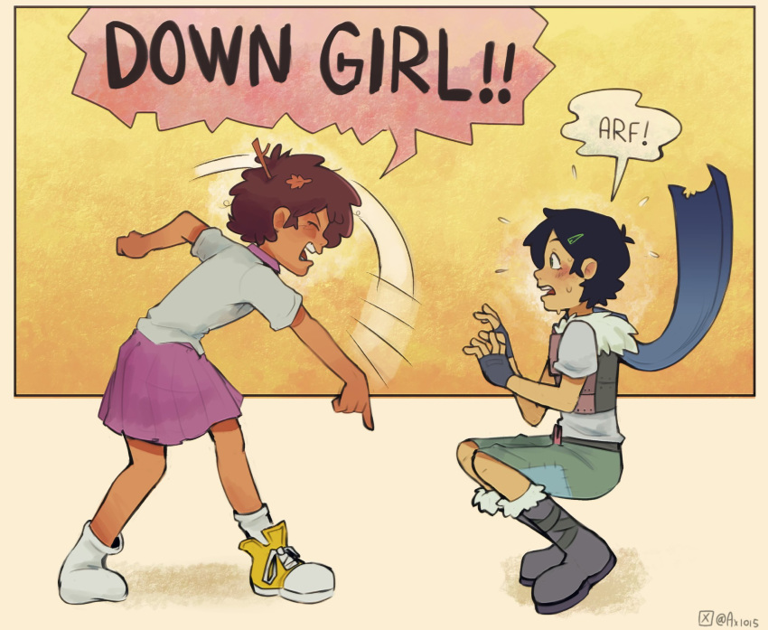 Safebooru - 2girls amphibia anne boonchuy axlol5 black hair boots brown ...