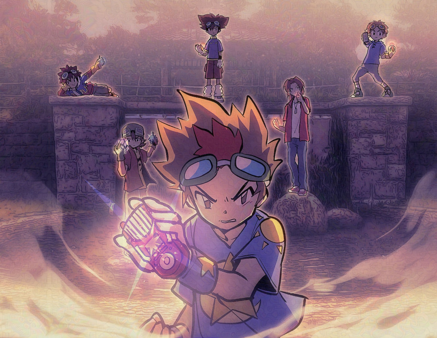 Safebooru - 6+boys brown hair clenched hand d-3 (digimon) d-scanner ...