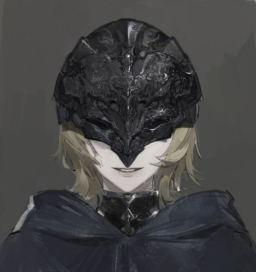 Safebooru - 1girl armor black armor black cloak blonde hair chinese commentary cloak commentary ...