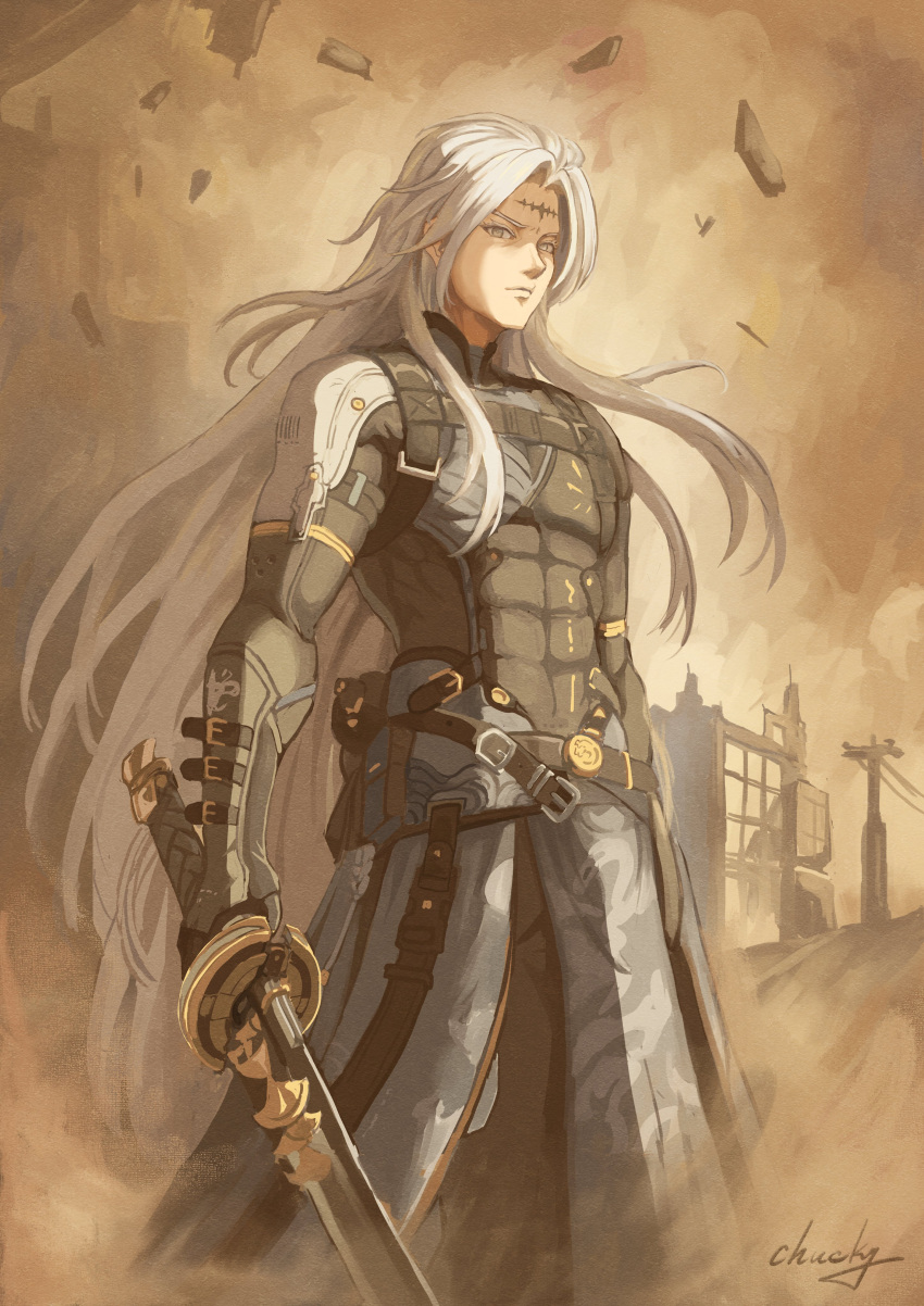 Safebooru - 1boy absurdres armor belt black belt black shirt calcharo (wuthering waves) chucky ...