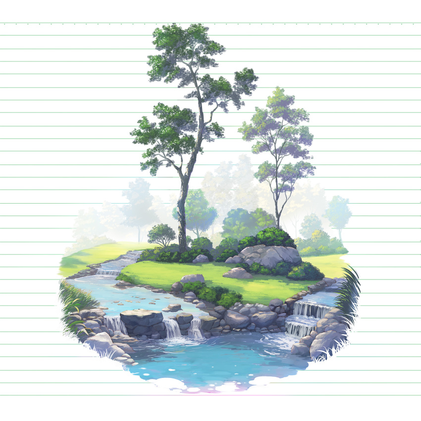 Safebooru - bush canal day highres isobe toast no humans original ...