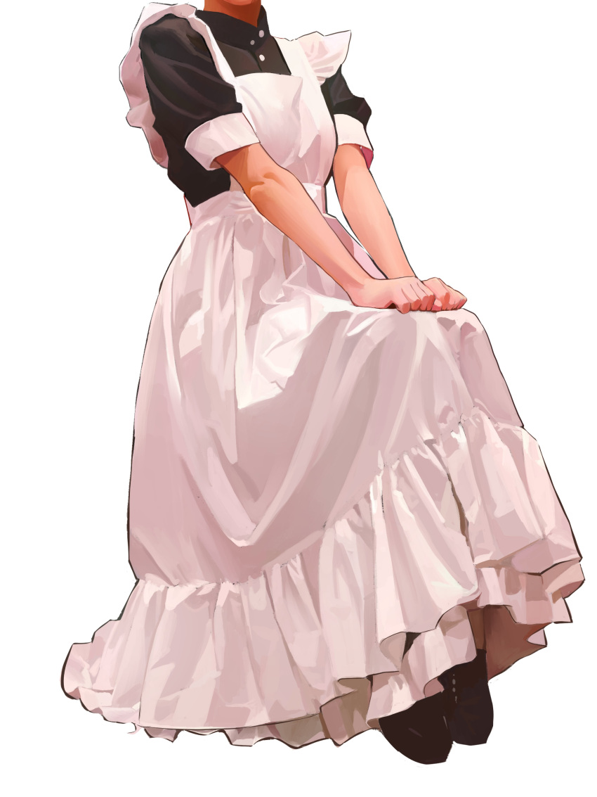 Safebooru - 1girl absurdres apron dress frilled apron frills head out ...