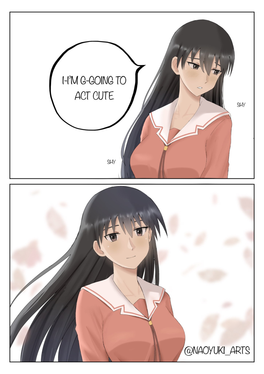 Safebooru - 1girl 2koma azumanga daioh azumanga daioh's school uniform black hair english text ...
