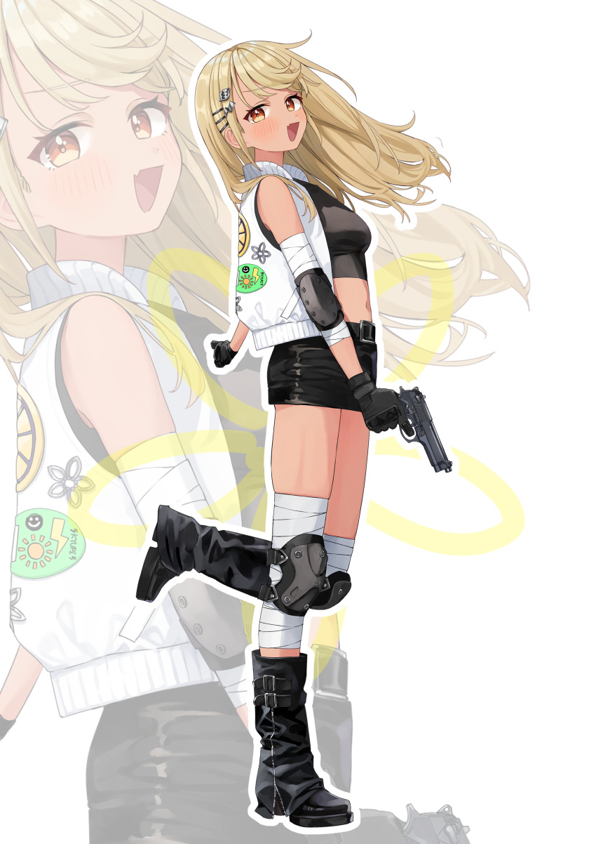 Safebooru - 1girl absurdres alternate costume bandaged arm bandaged leg bandages black gloves ...