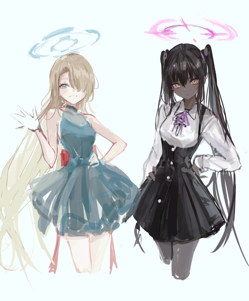 Safebooru - 2girls absurdres alternate costume alternate hairstyle asuna (blue archive) bare ...