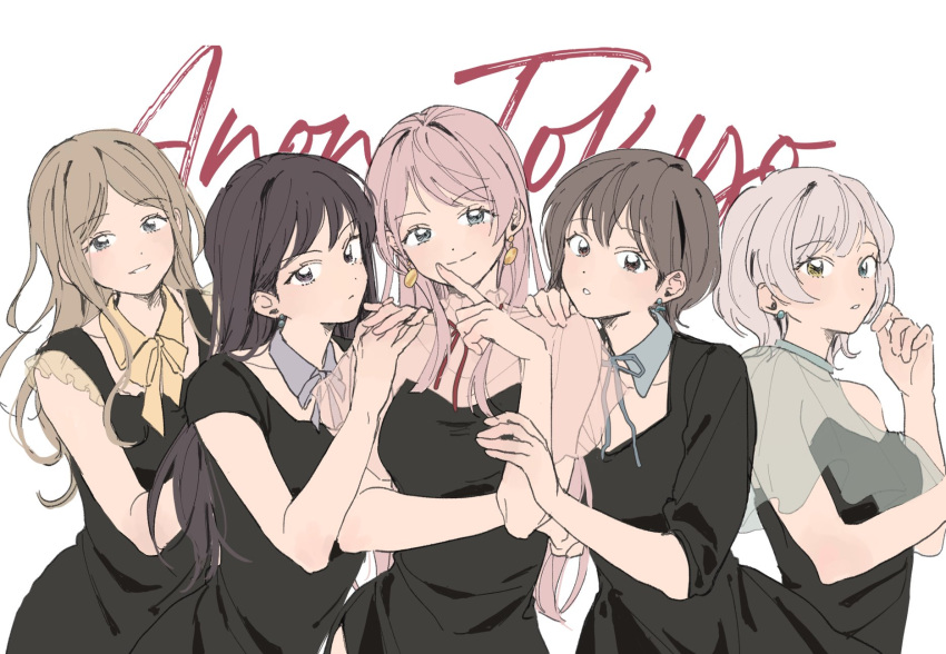 Safebooru - 5girls anon tokyo (bang dream!) bang dream! bang dream! it's mygo!!!!! black dress ...