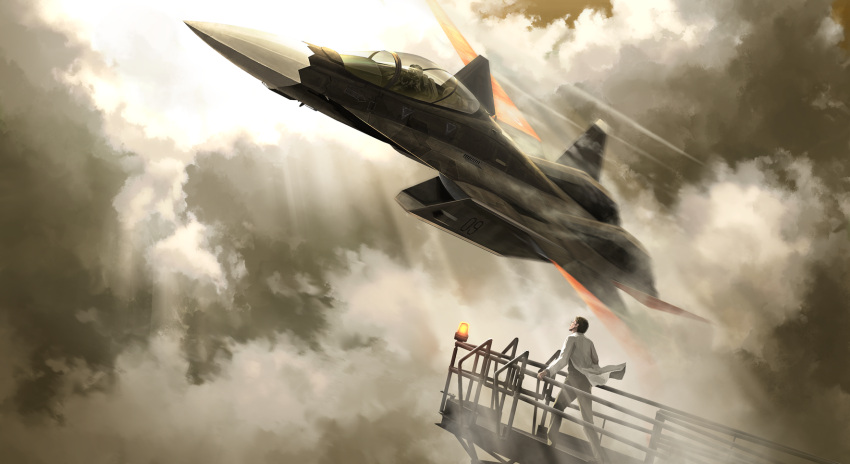 Safebooru - 2boys ace combat ace combat 7 aircraft airplane clouds cloudy sky commentary request ...