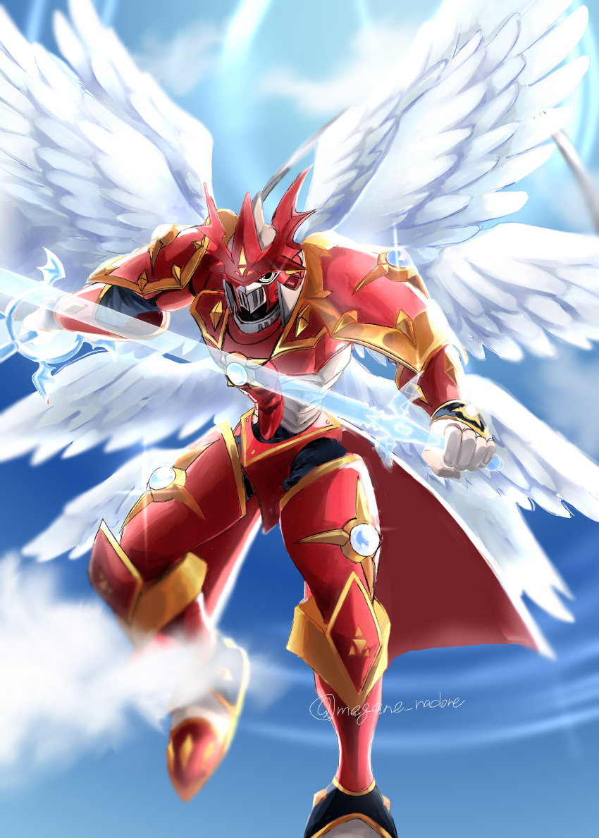 Safebooru - absurdres armor digimon digimon (creature) dual wielding ...