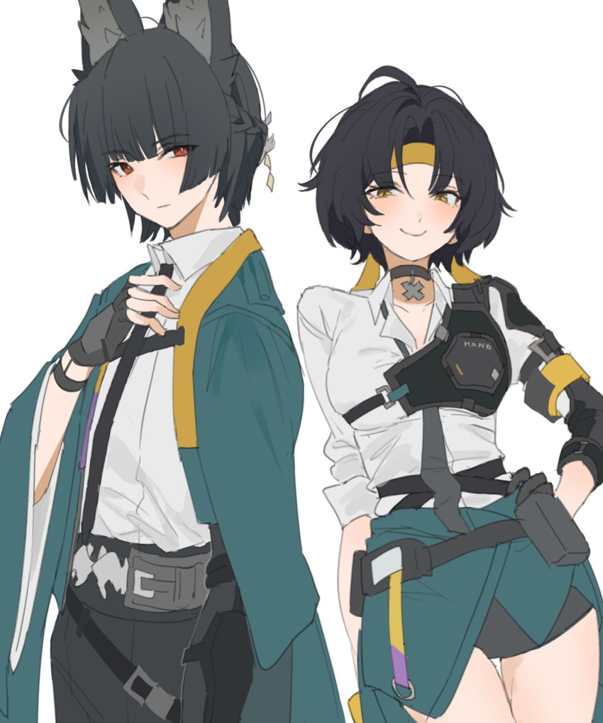 Safebooru - 1boy 1girl animal ears asaba harumasa black choker black gloves black hair breasts ...