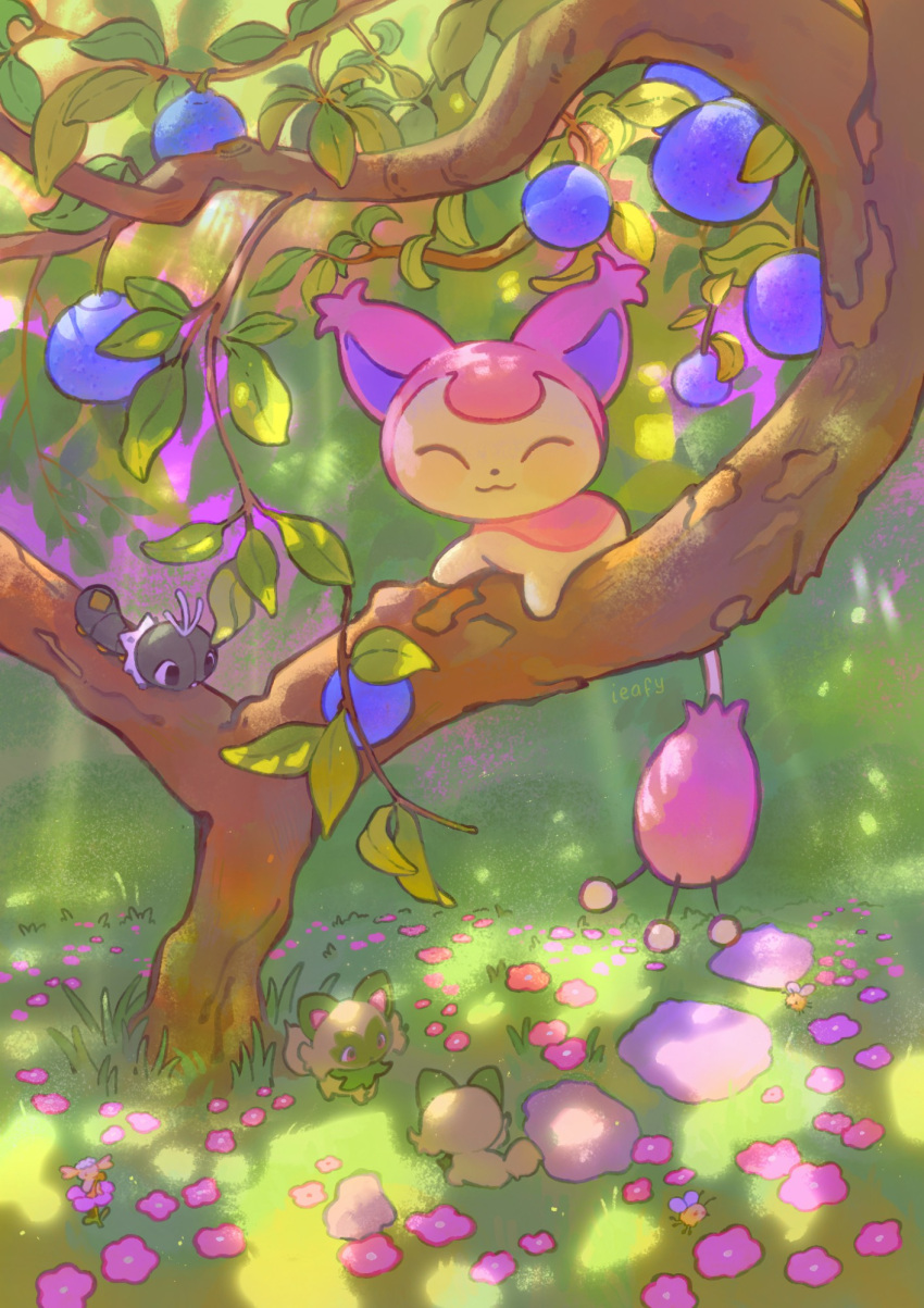 Safebooru - berry branch closed eyes commentary cutiefly dappled ...