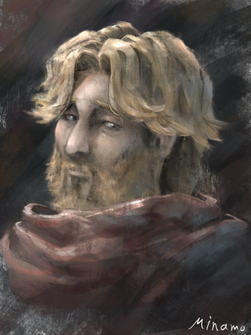 Safebooru - 1boy artist name beard blonde hair chi.: chikyuu no undou ...