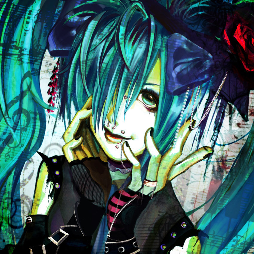 Safebooru - 1girl alternate costume aqua eyes aqua hair bow bridge ...