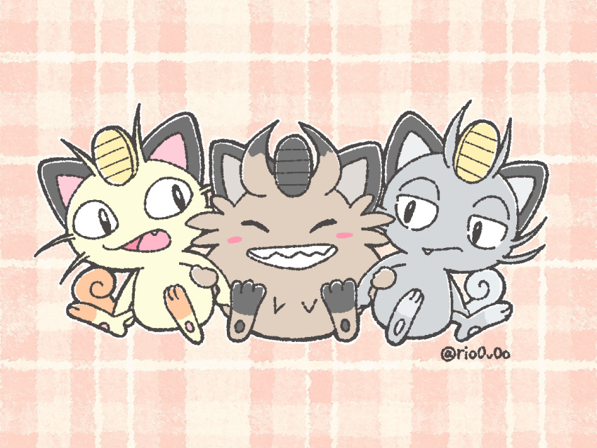 Safebooru - alolan meowth black eyes blush stickers bright pupils ...