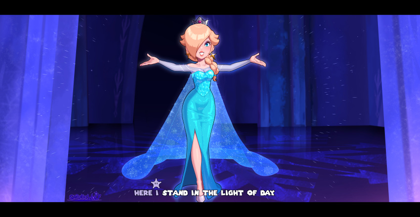 Safebooru - 1girl absurdres artist name blonde hair blue cape blue eyes ...