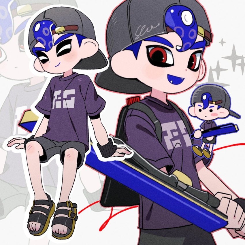 Safebooru - 1boy backwards hat baseball cap chibi chibi inset closed ...